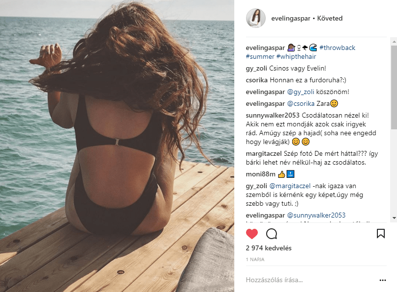 Gáspár Evelin fürdőruhában nosztalgiázik